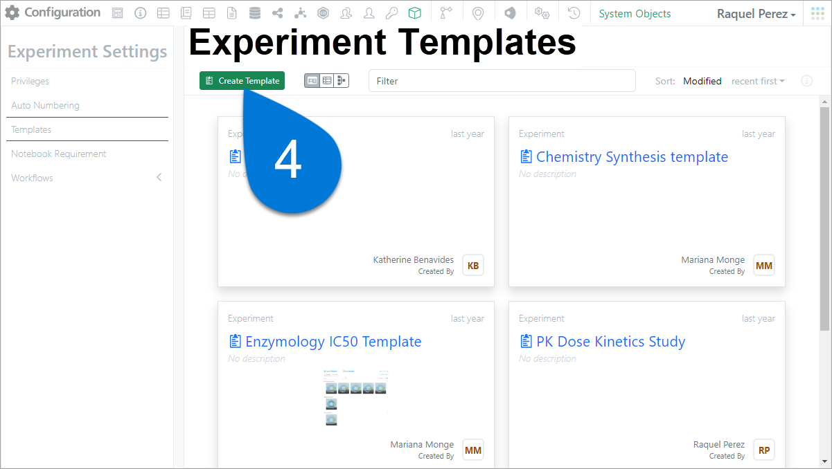 Signals Notebook Create A New Experiment Template From The Signals Configuration Revvity Signals