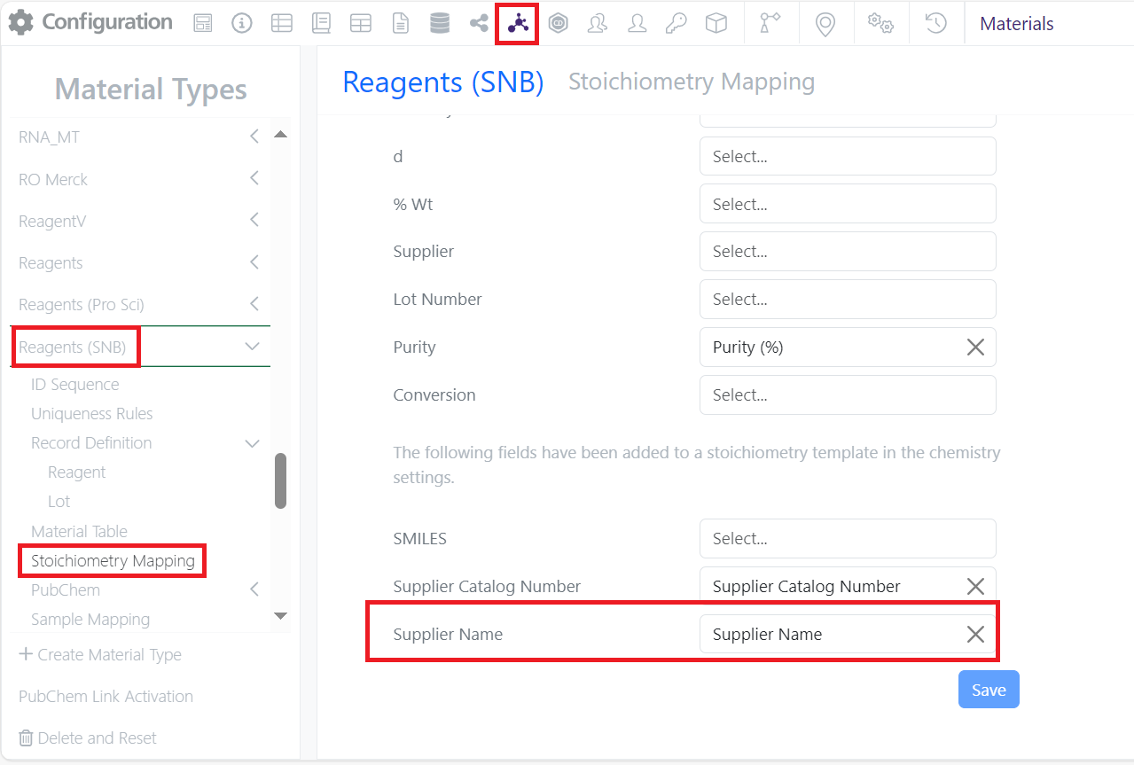 Signals Notebook: How to map "Supplier Name" in Material Reagent (SNB) to "Supplier" field in ...
