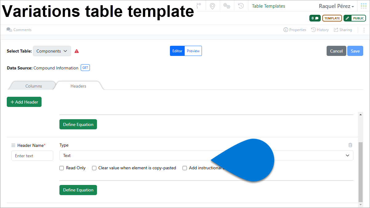 Signals Notebook: Create a Components table from the Signals Configuration – Revvity Signals