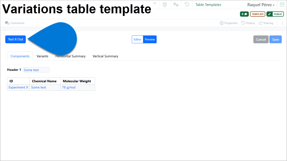 Signals Notebook Create A Components Table From The Signals Configuration Revvity Signals