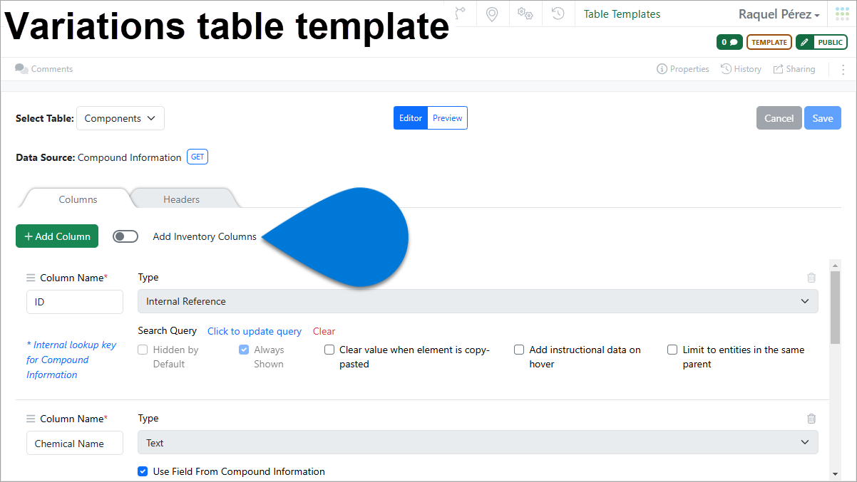 Signals Notebook Add Inventory Columns To Variation Table Templates From The Signals