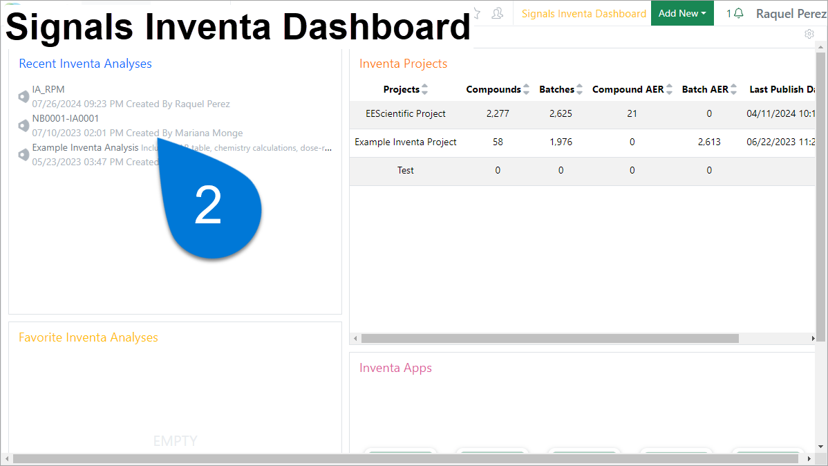Signals Inventa: Compare the versions of an action taken on an Inventa Analysis in Signals ...