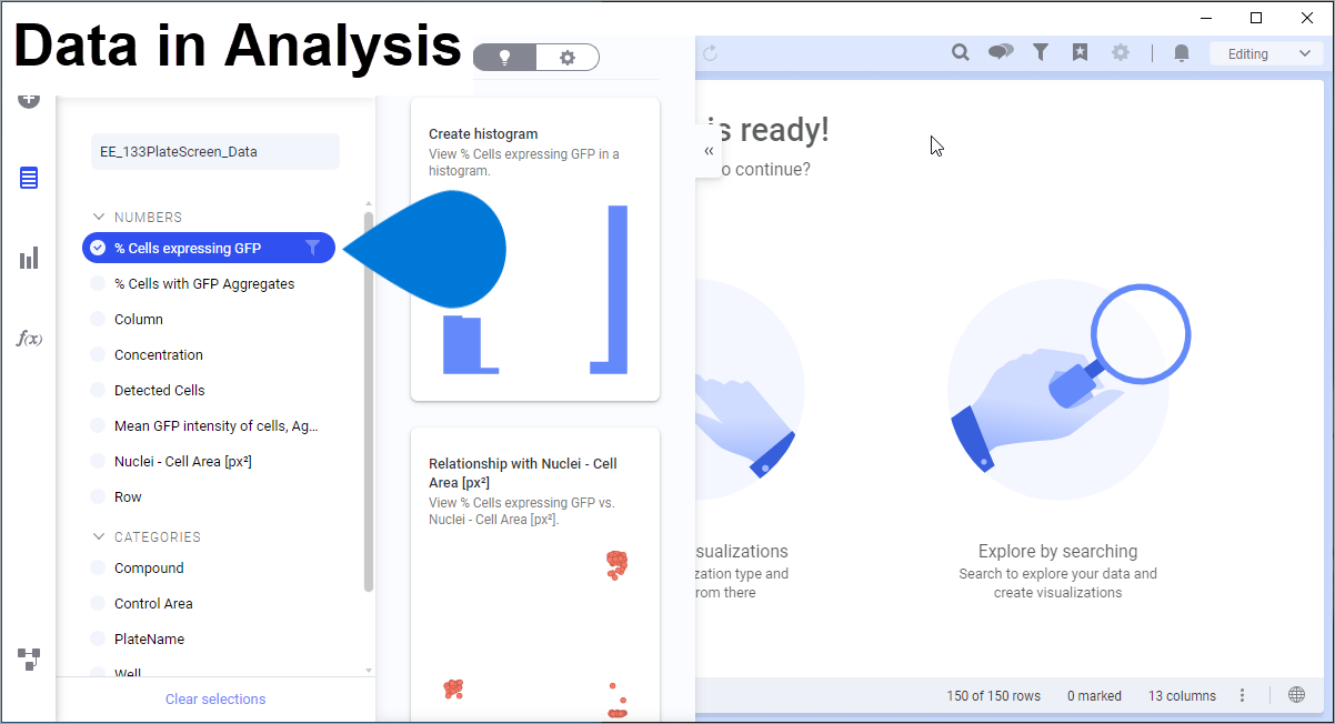 Spotfire: Add a visualization using the Start from data option – Revvity Signals