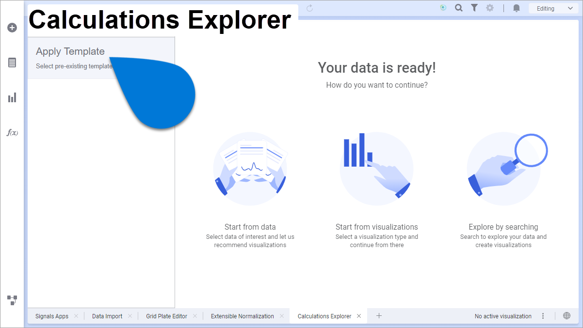 Apply A Local Ce Template To A Data Table From The Calculations Explorer Panel Revvity Signals