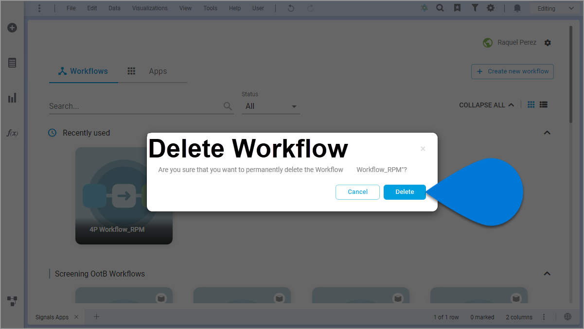 Delete a workflow – Revvity Signals