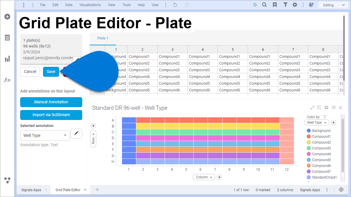 Edit an annotation of a plate design from the Grid Plate Editor app ...