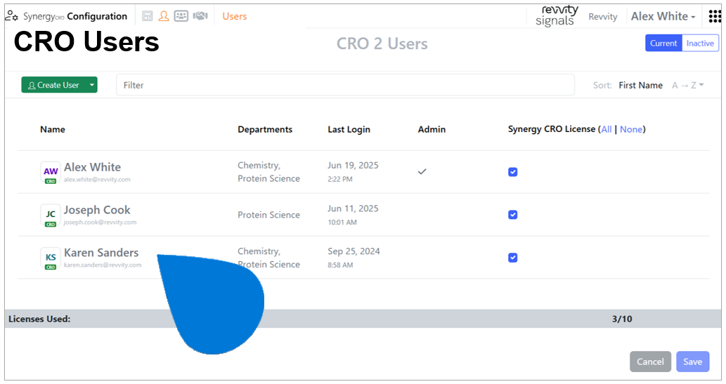 Signals Synergy Assign User Roles From The Synergy Cro Configuration Revvity Signals