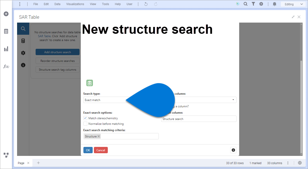 Add an exact match structure search from the ChemCharts Chemistry ...