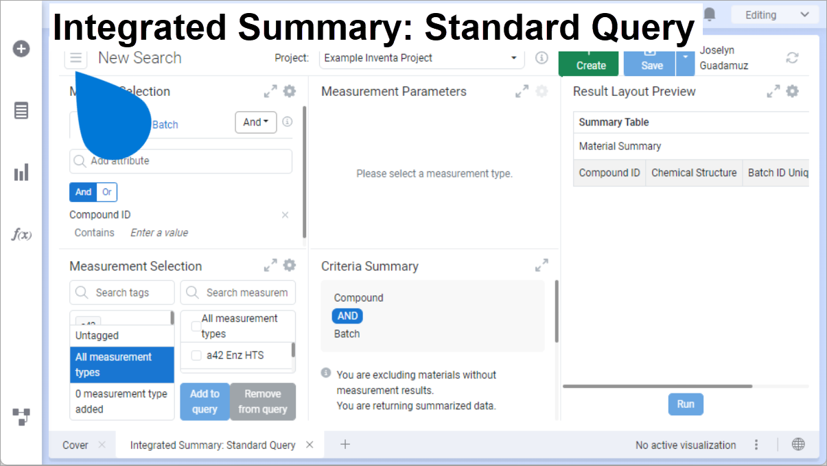 Edit a saved standard query from the Integrated Summary: Standard Query ...