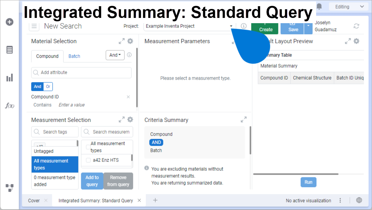 Add a measurement type(s) to a query from the Integrated Summary app ...