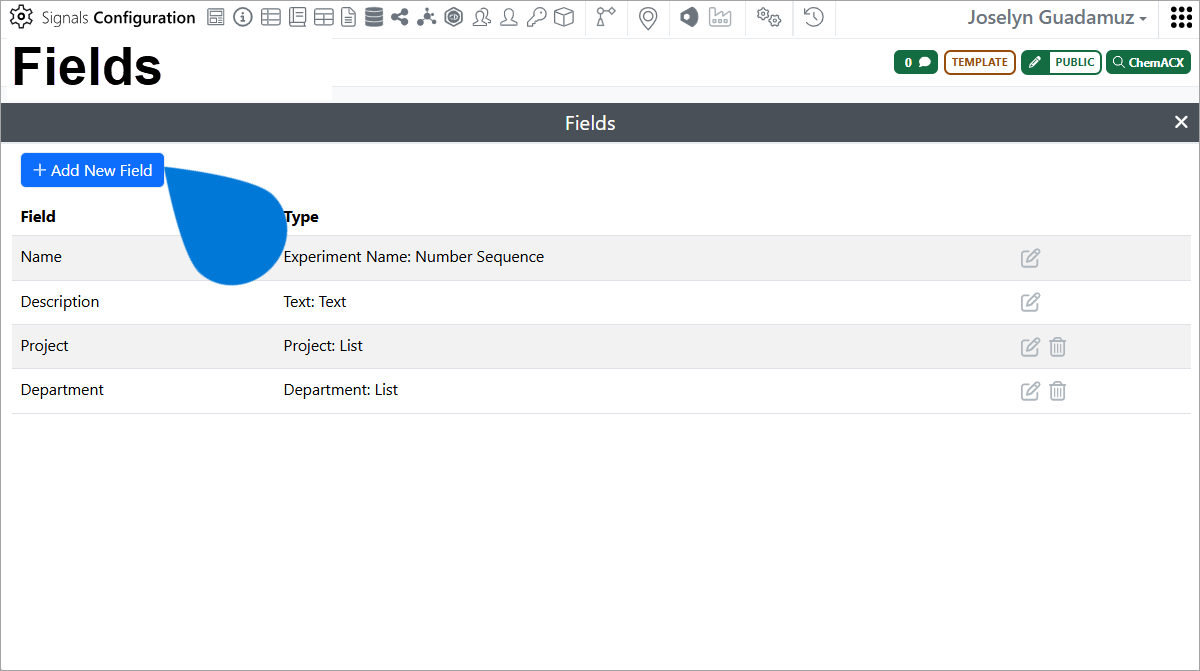 Add a list attribute to an Experiment template from the Signals ...
