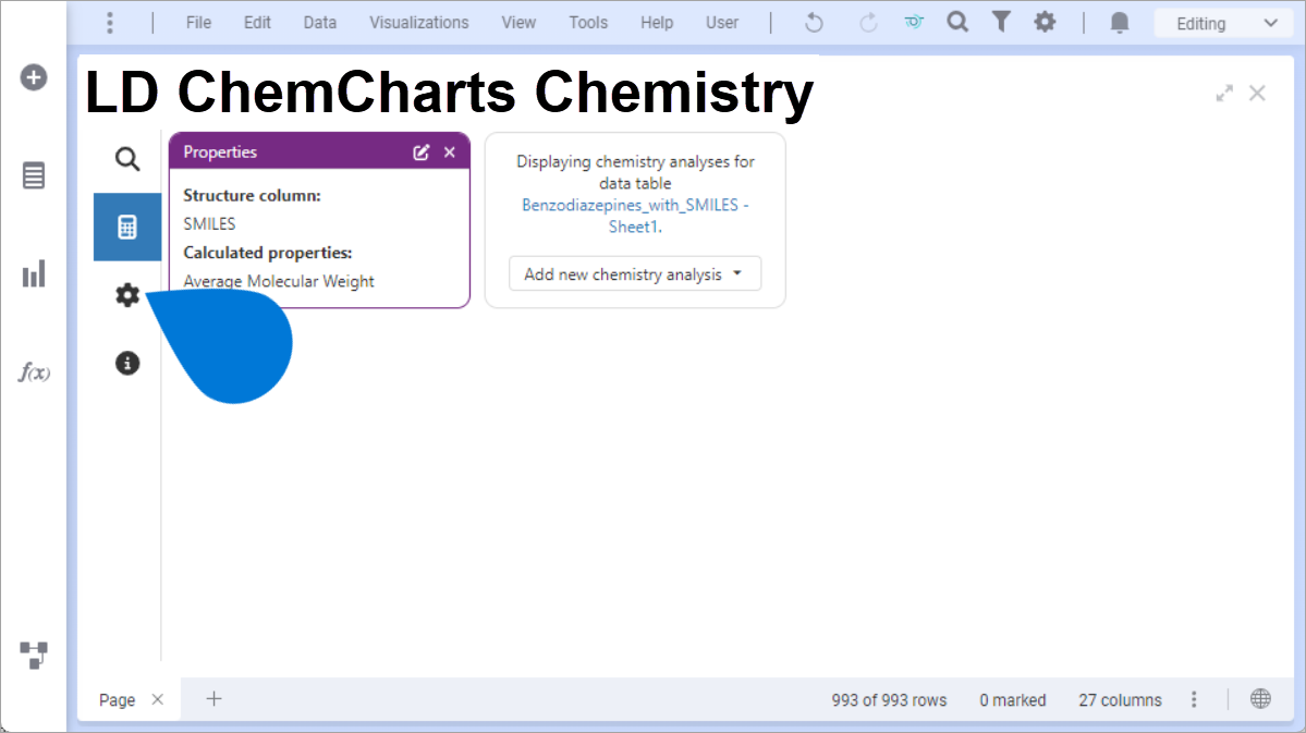 Modify the ChemCharts Chemistry settings from the Preferences window ...