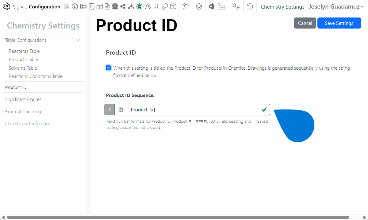 Enable and define the Product ID Sequence from the Signals ...
