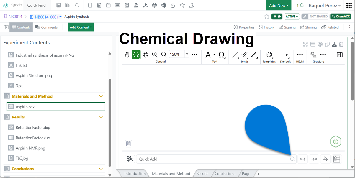 Add a reactant(s) and a product(s) to a Chemical Drawing(s) through ...
