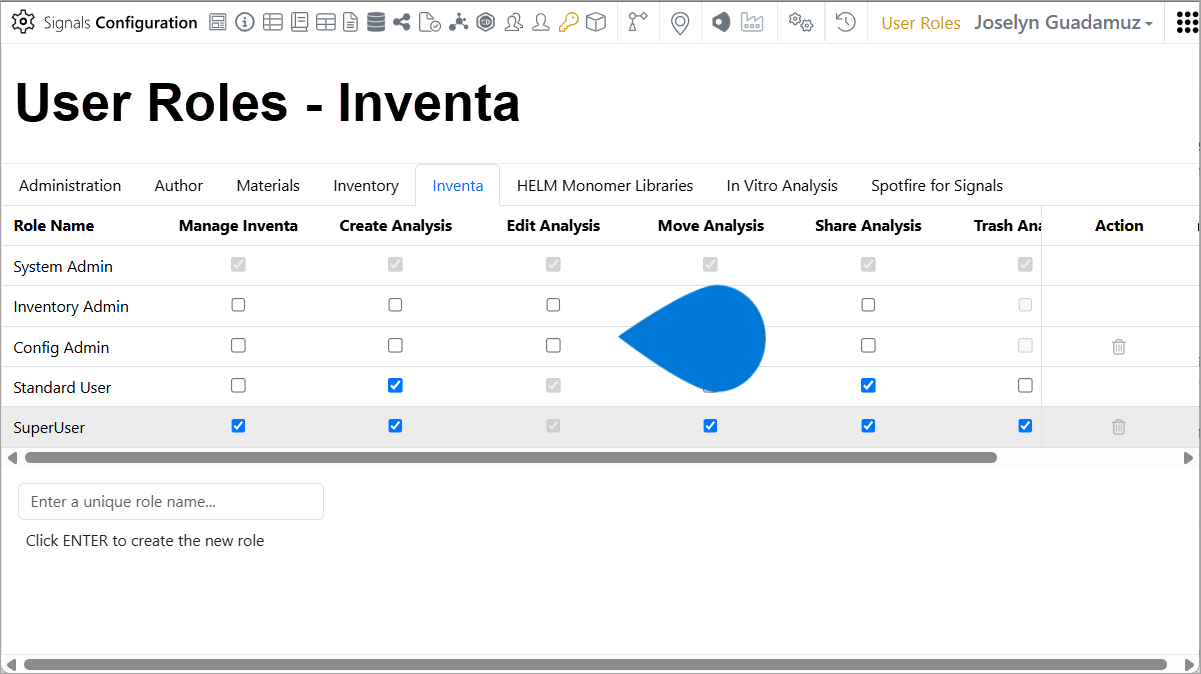 Define Inventa User Roles from the Signals Configuration – Revvity Signals