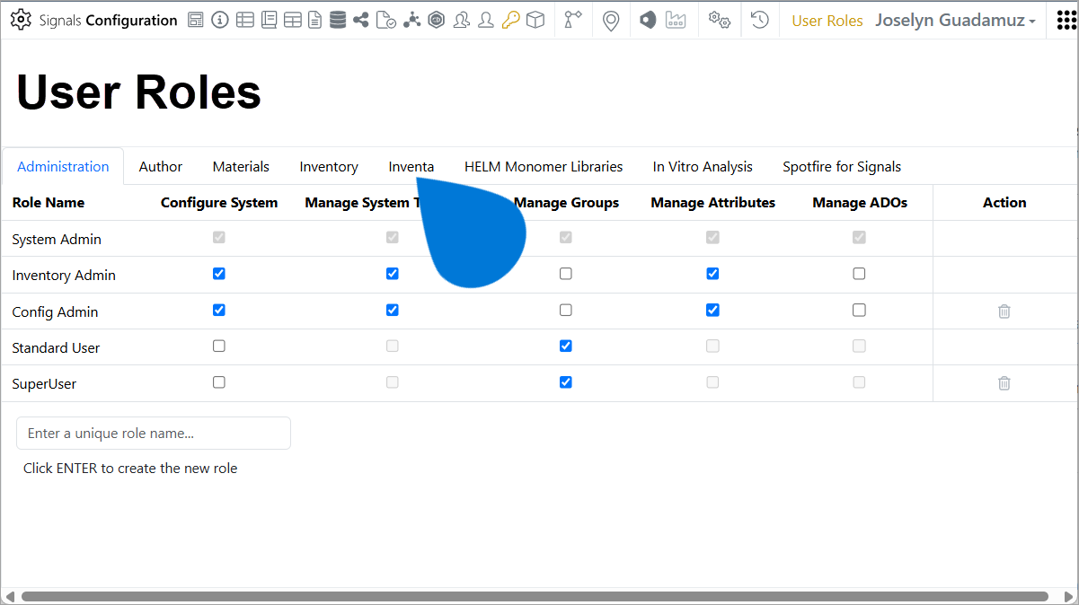 Define Inventa User Roles from the Signals Configuration – Revvity Signals