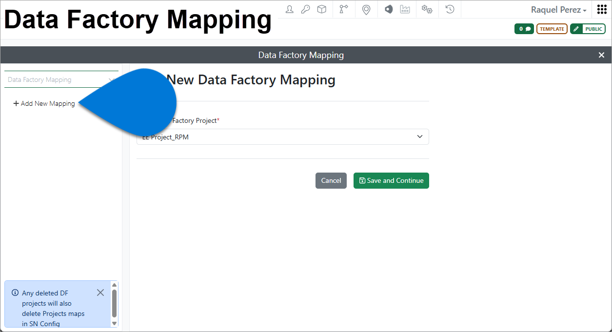 Add a new Data Factory Mapping to an In Vitro Analysis template from ...