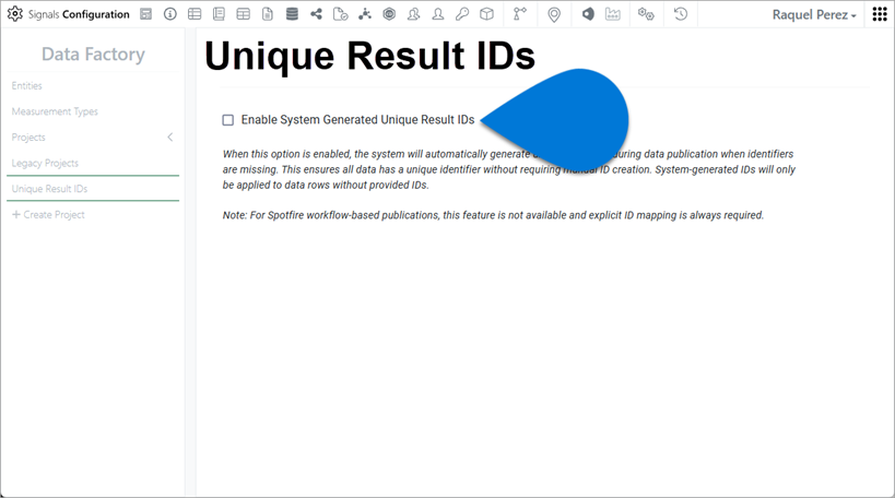 Enable Unique Result IDs in Data Factory – Revvity Signals