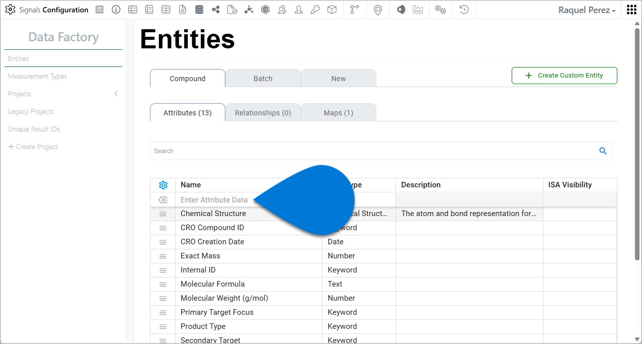 Add a new entity attribute in Data Factory – Revvity Signals