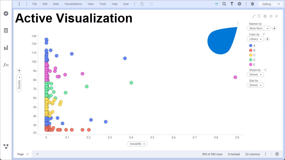 Change horizontal legend values position of a visualization in an ...