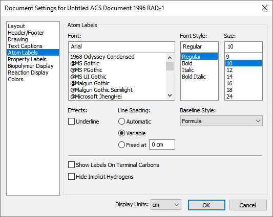 ChemDraw: How can I Change the Atom Label Font in ChemDraw? – Revvity Signals